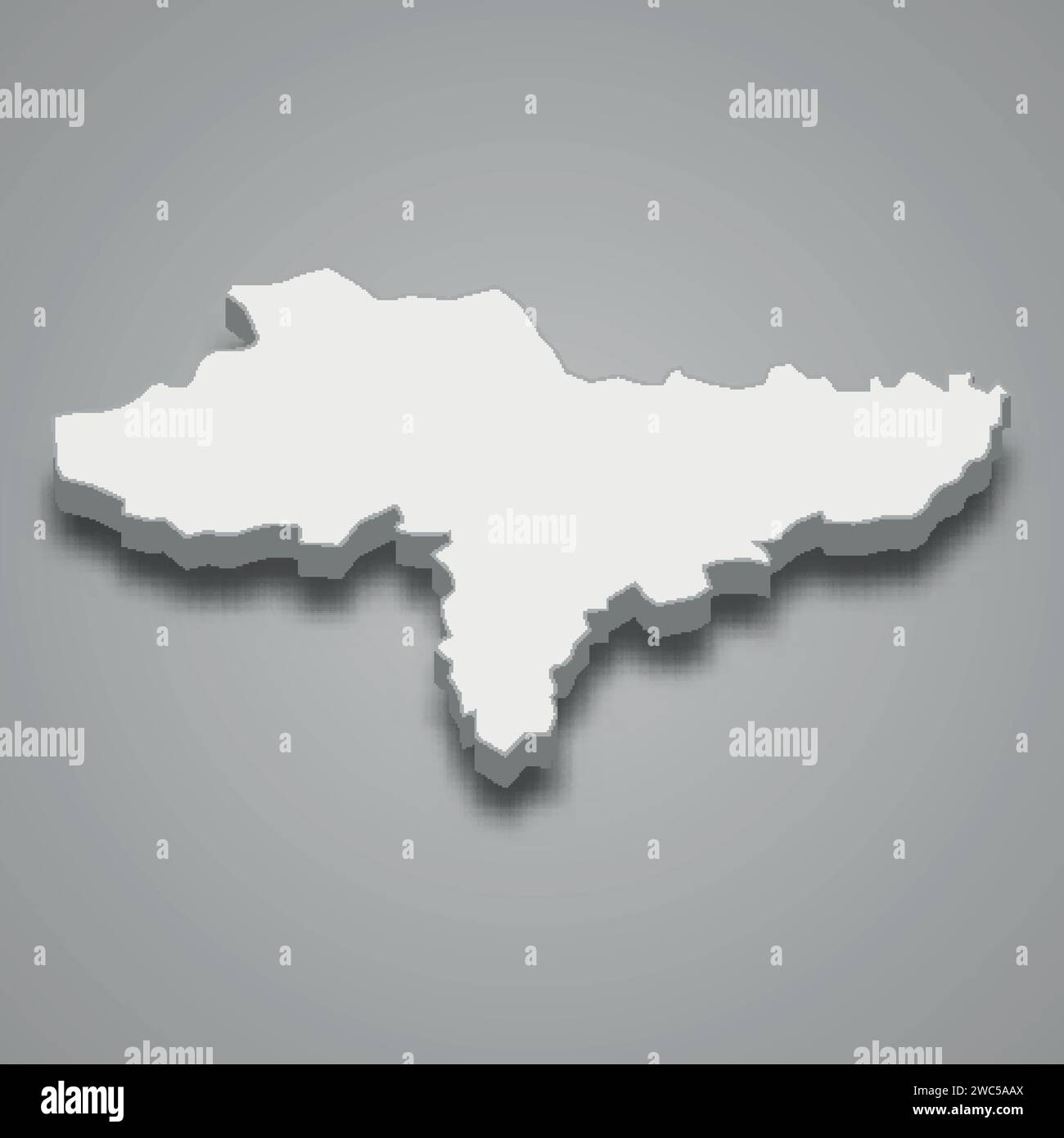 3d isometric map of Varazdin is a county of Croatia, vector ...