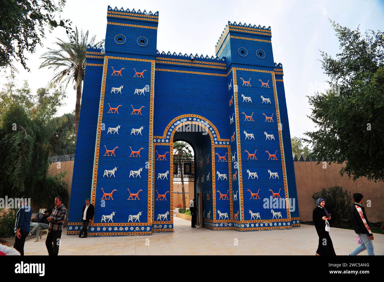 Local and foreign tourists visit the Ishtar Gate, the eighth gate to ...