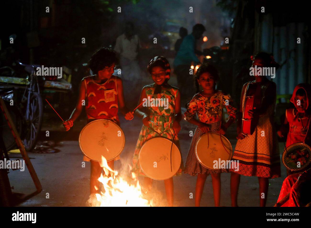 Chennai, India. 14th Jan, 2024. Bhogi Pandigai (festival) is celebrated ...