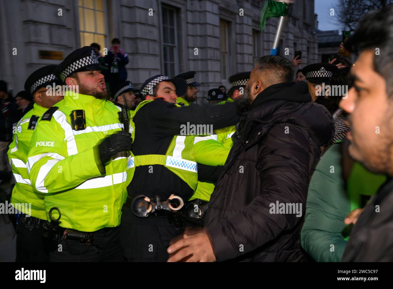 Pro-Palestine demonstrator in a confrontation with police at the end of ...