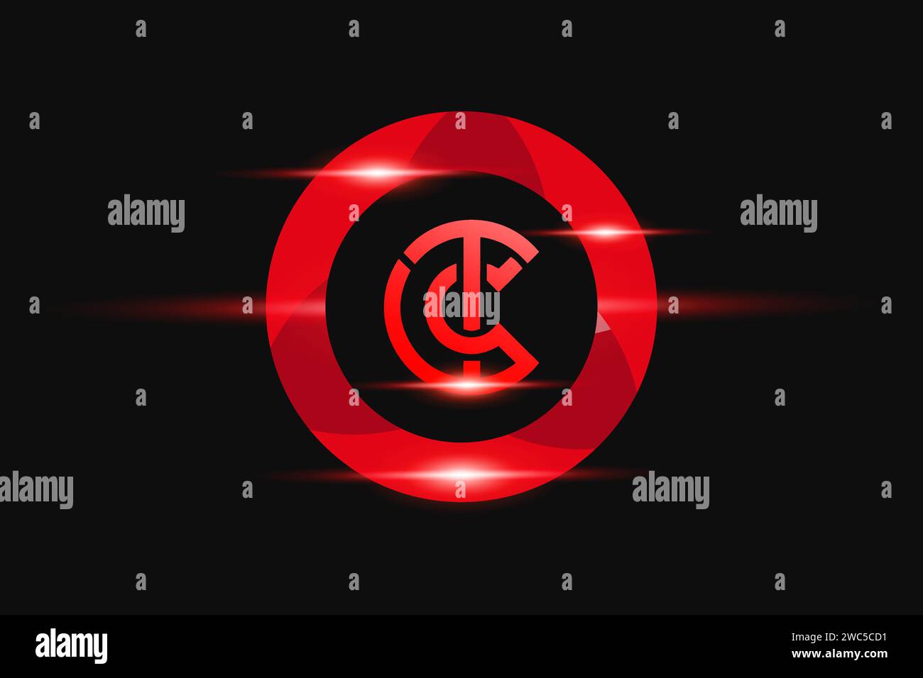 CT Red logo Design. Vector logo design for business Stock Vector Image ...