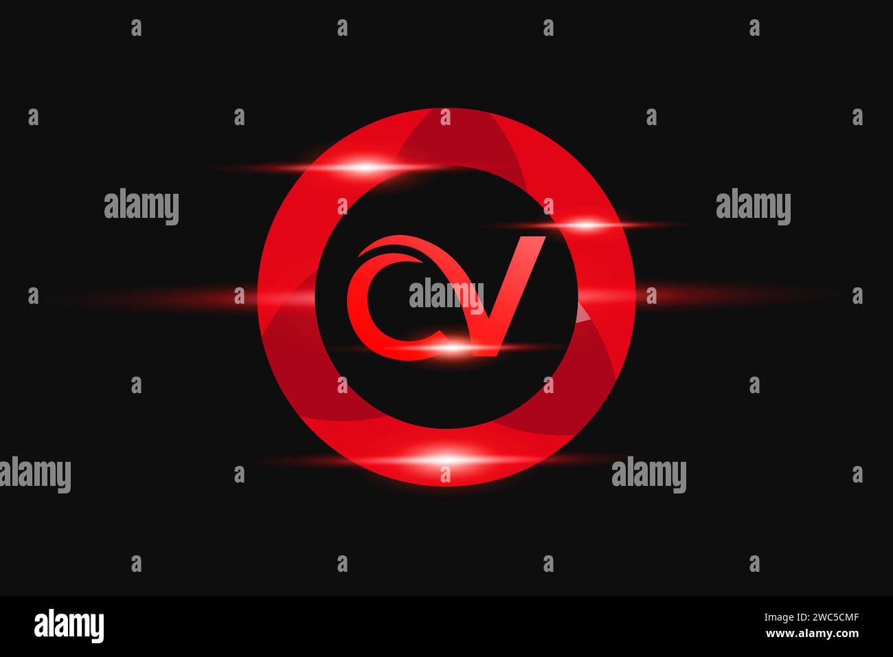CV Red logo Design. Vector logo design for business Stock Vector Image ...