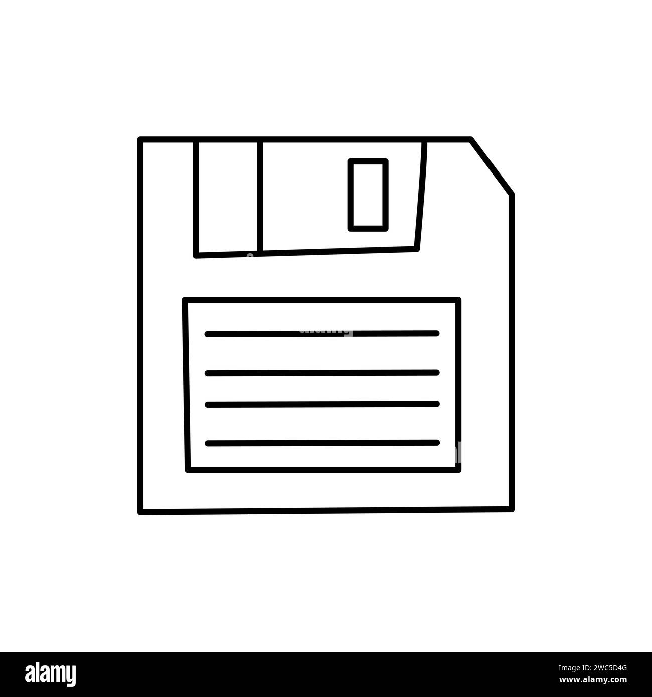 Vector illustration of diskette in doodle style isolated on white ...