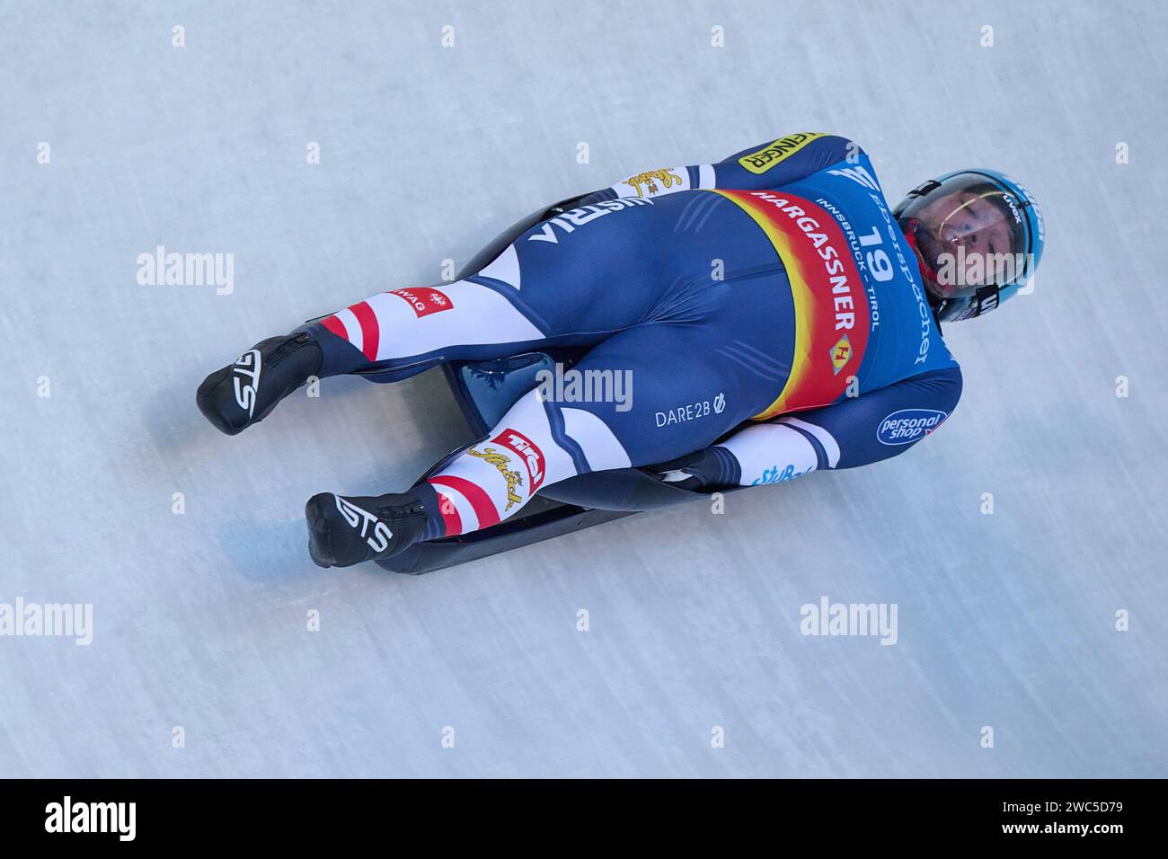 Innsbruck, Österreich 13.- 14. Januar 2024: Eberspächer Rennrodel ...