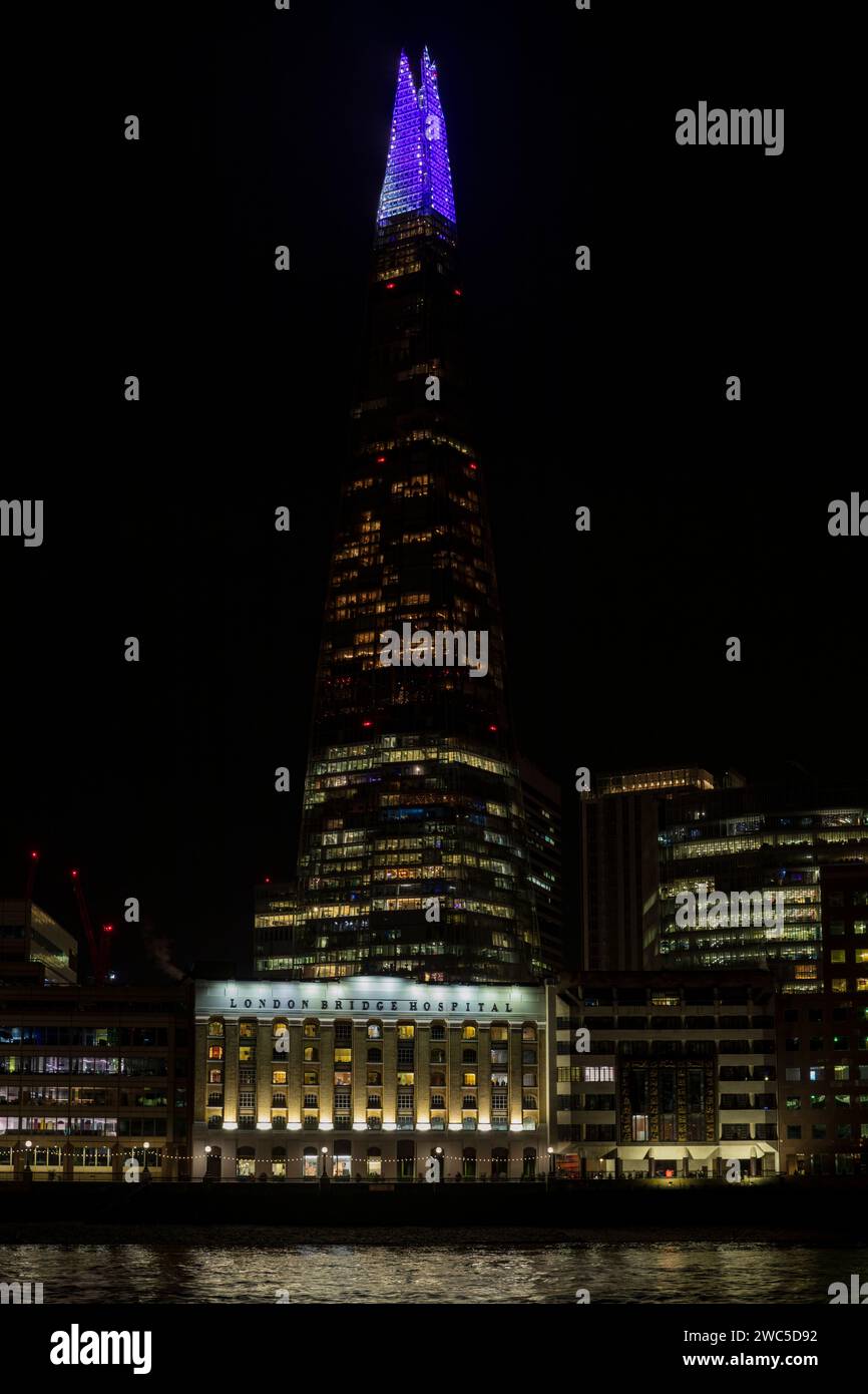 Snowman illumination on The Shard, London, England. This was part of ...