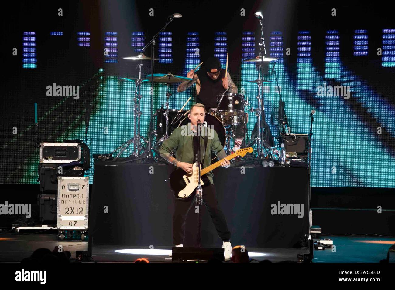 Anaheim, USA. 13th Jan, 2024. Ryan Key of Yellowcard performs onstage ...