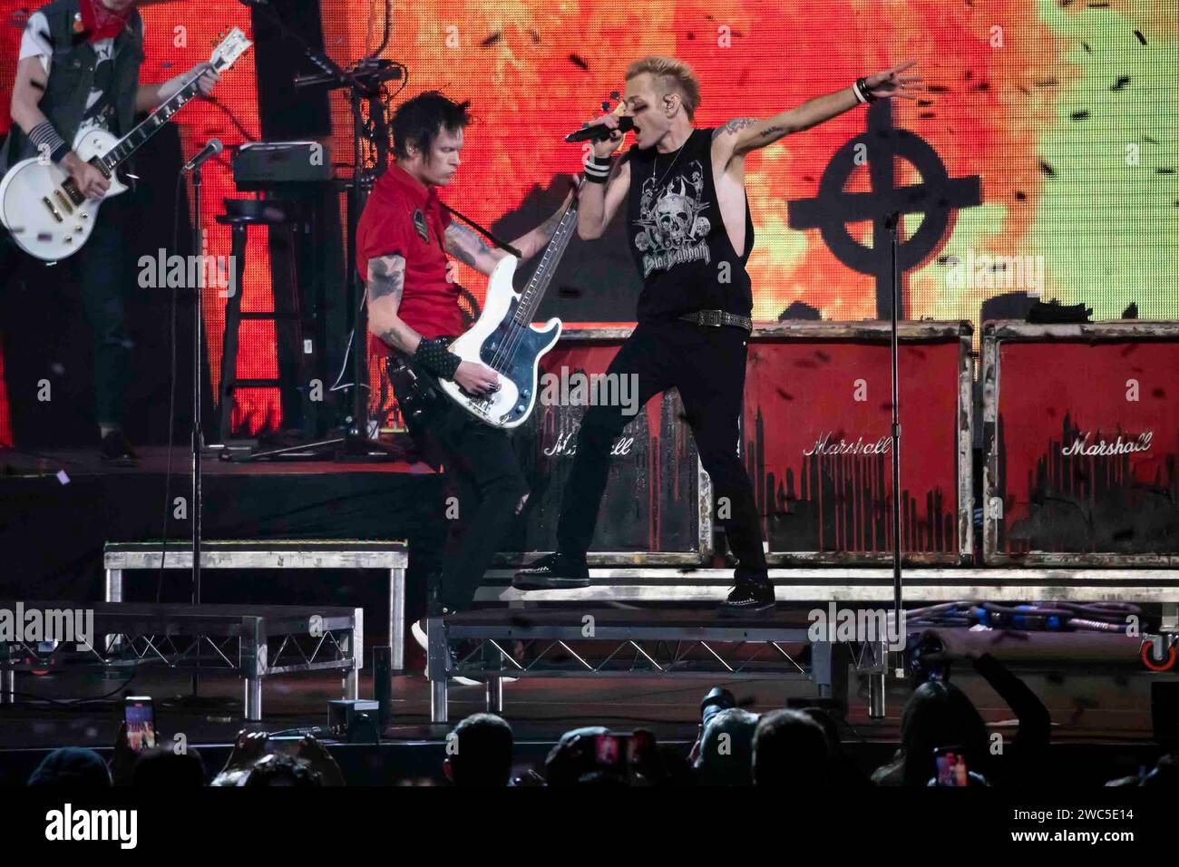 Anaheim, USA. 13th Jan, 2024. Jason McCaslin and Deryck Whibley of Sum ...