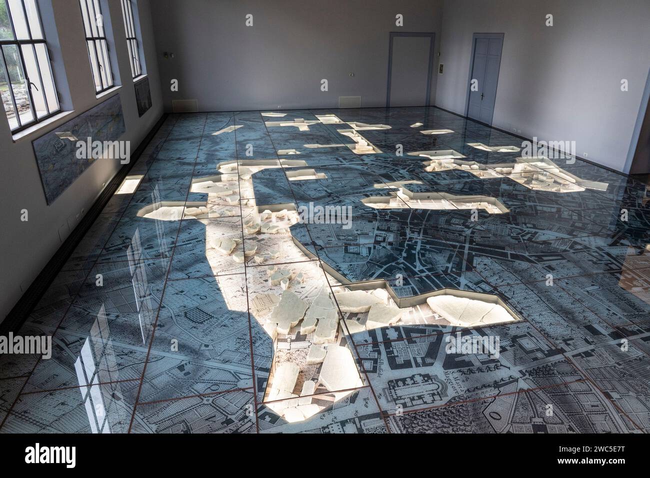 General view of the original marble map of the Ancient Rome ‘Forma ...