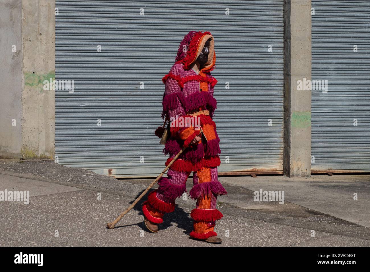 Careto de Arcas, traditional carnival mask in the Portuguese village of ...