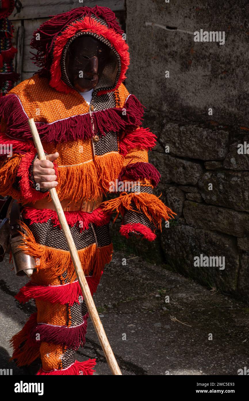Careto de Arcas, traditional carnival mask in the Portuguese village of ...