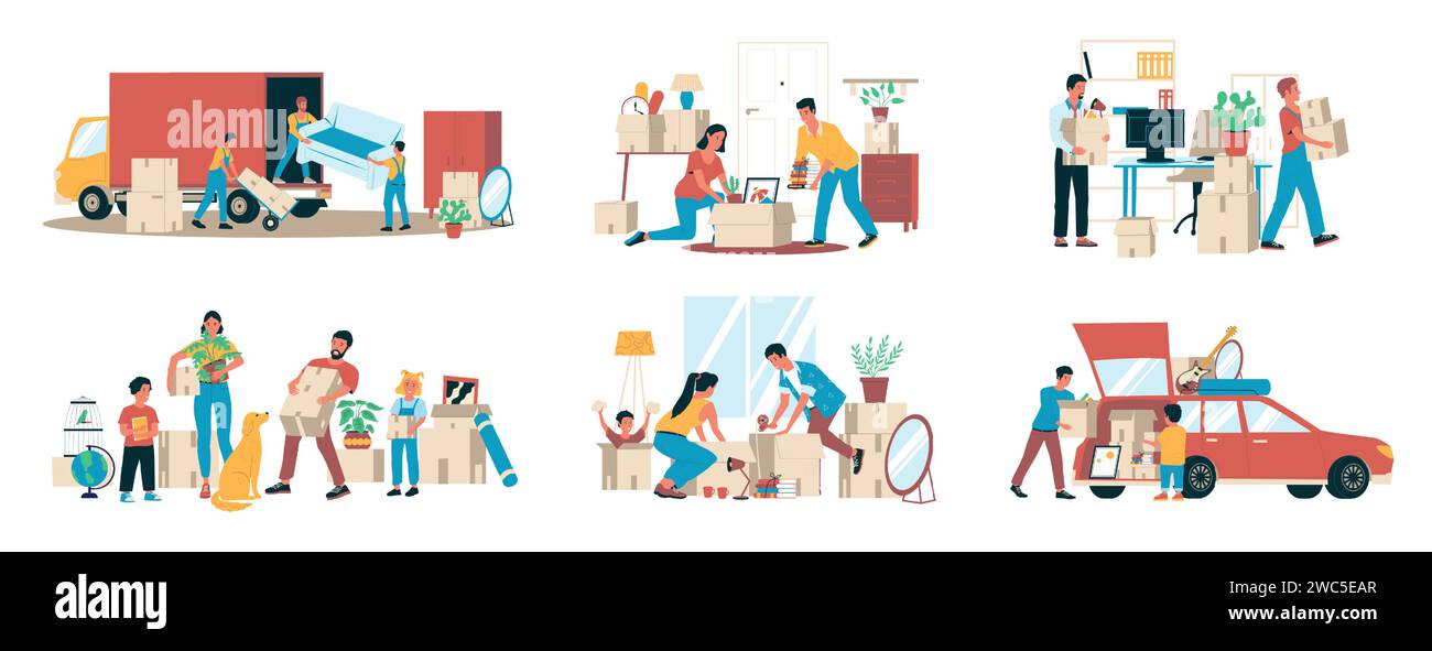 Families leaving Stock Vector Images - Alamy