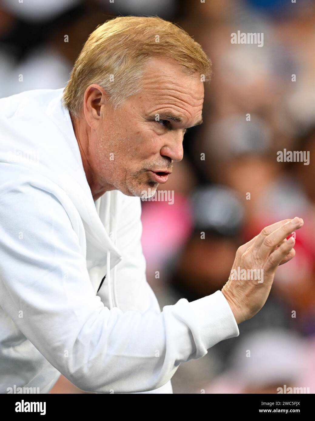 Melbourne, Australia. 14th Jan, 2024. CAROLINE WOZNIACKI of Denmark ...