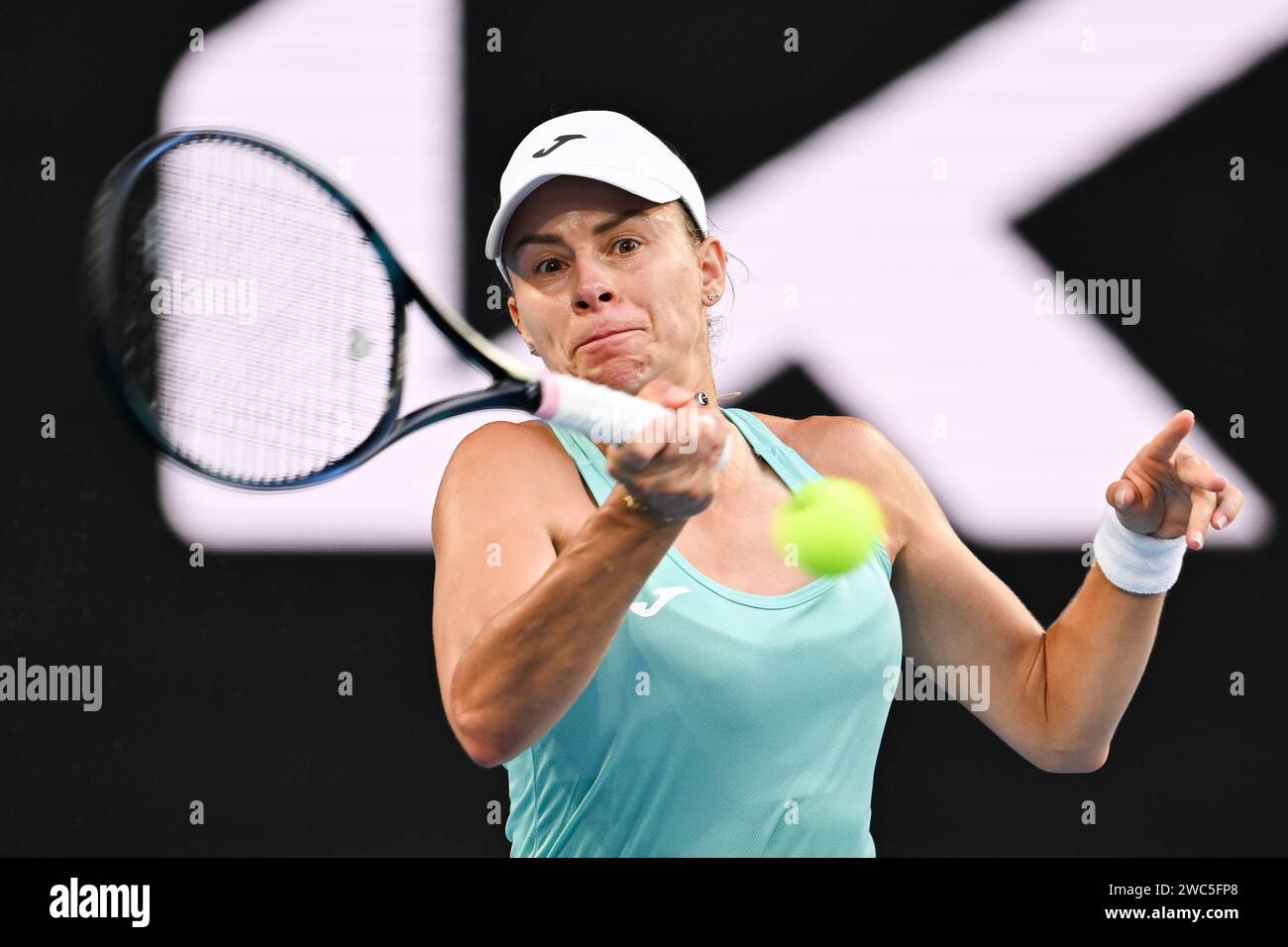 Melbourne, Australia. 14th Jan, 2024. 20th seed MAGDA LINETTE of Poland ...