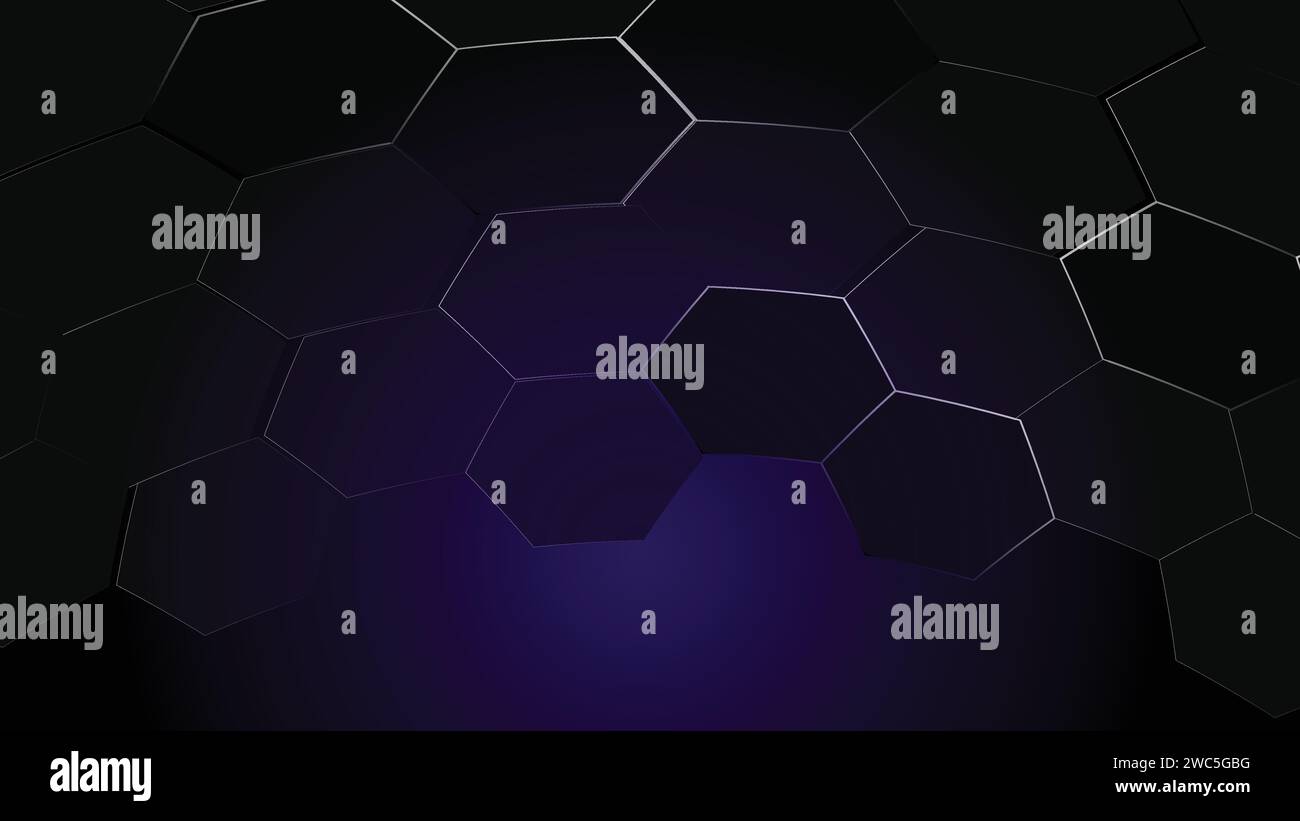 abstract futuristic hexagons on a dark blue background for network ...
