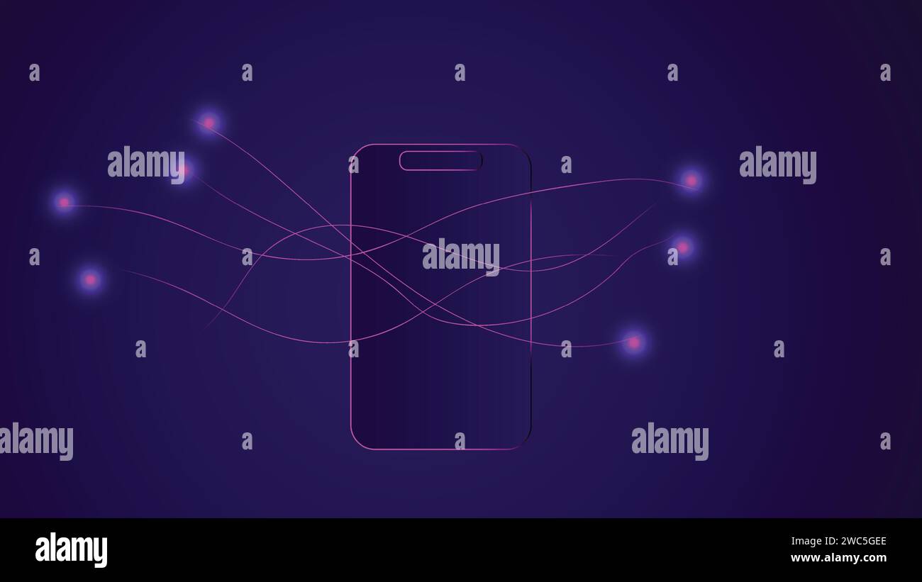 Abstract Futuristic Hexagons On A Dark Blue Background For Network Connection Computer And