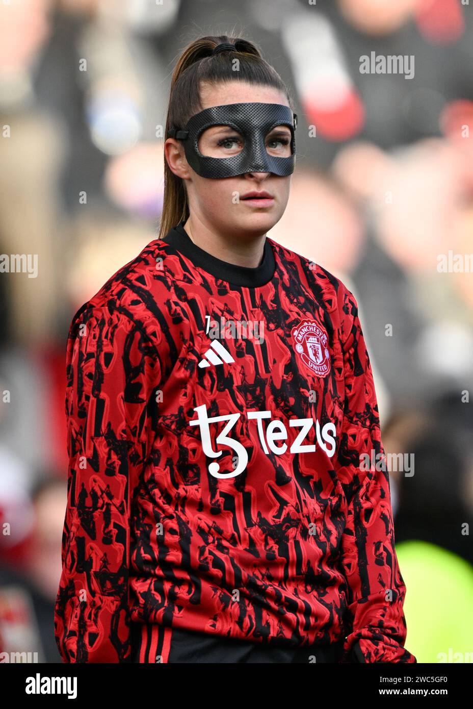 Ella Toone of Manchester United Women warms up ahead of the match with ...