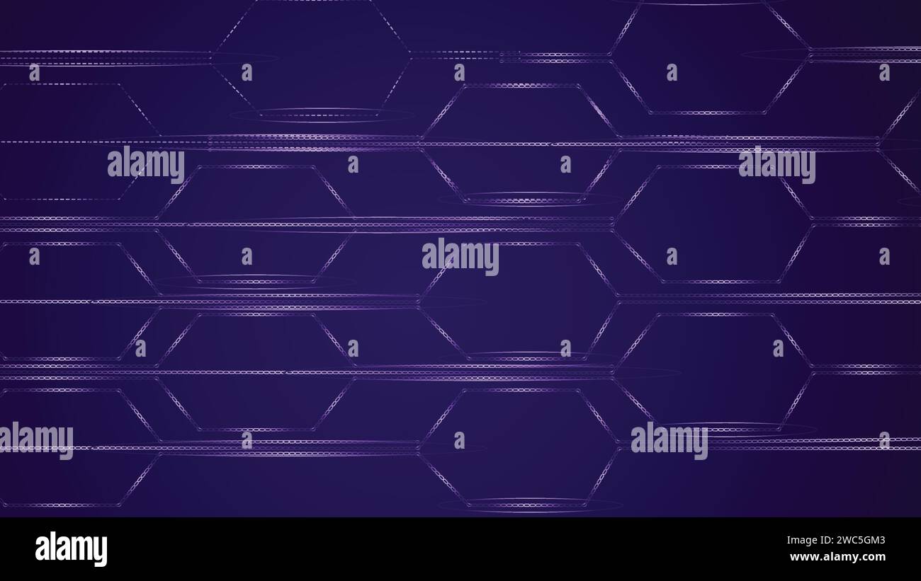 Abstract Futuristic Hexagons On A Dark Blue Background For Network Connection Computer And