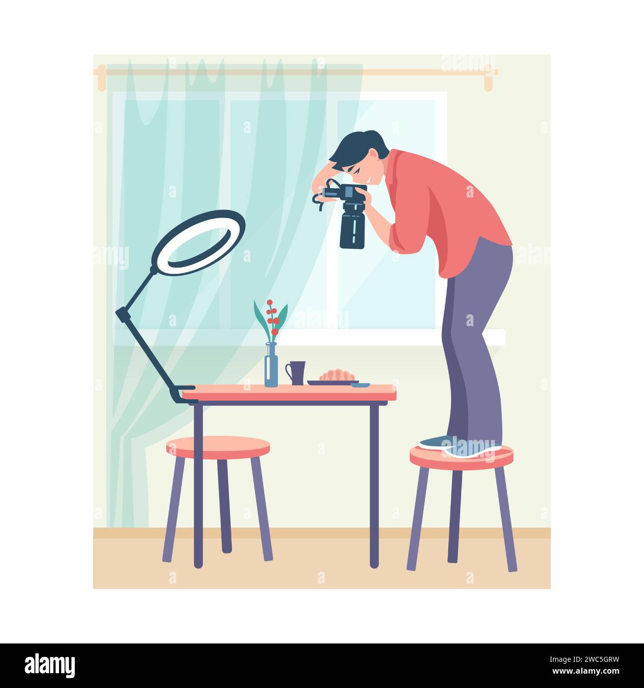 Food photographer professional camera Stock Vector Images - Alamy