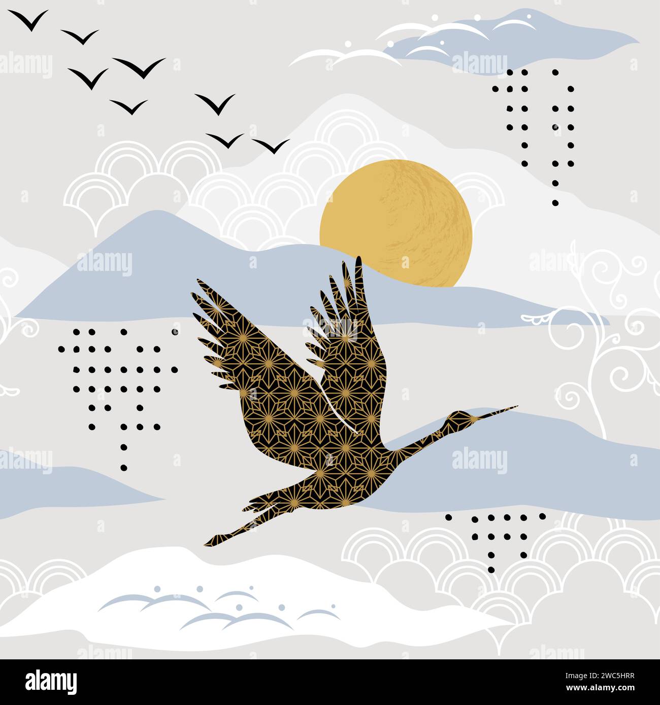 Flying swan sketch hi-res stock photography and images - Alamy