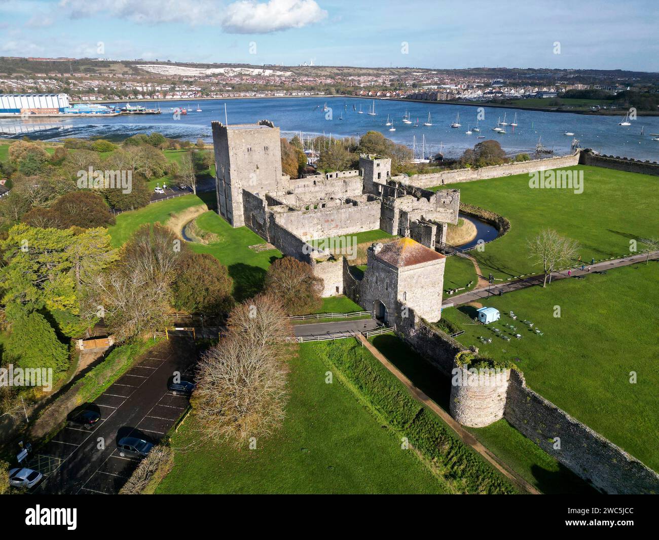 Aerial portchester castle hi-res stock photography and images - Alamy