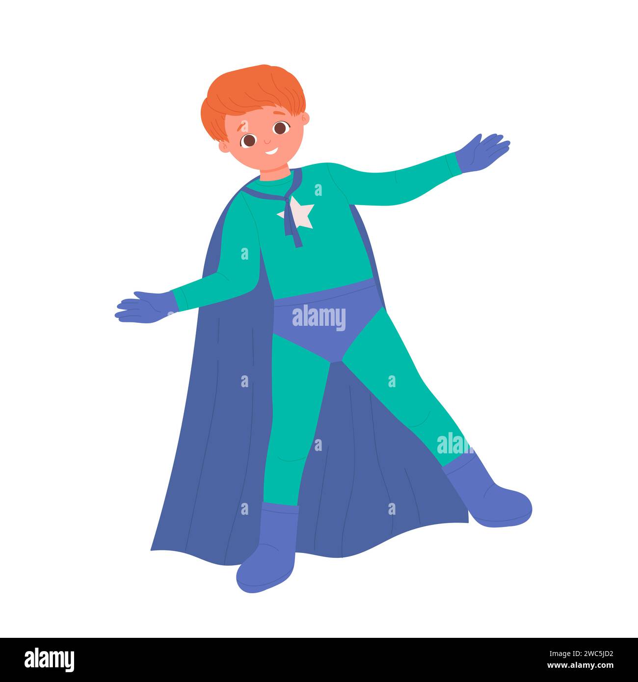 Little boy is superhero costume. Kids colorful carnival clothes with ...