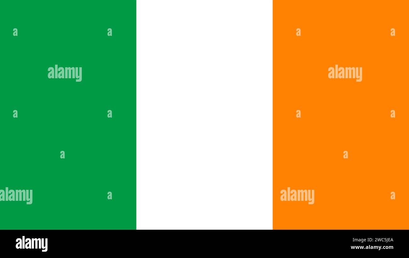 The national flag of Ireland with the correct official colours which is ...
