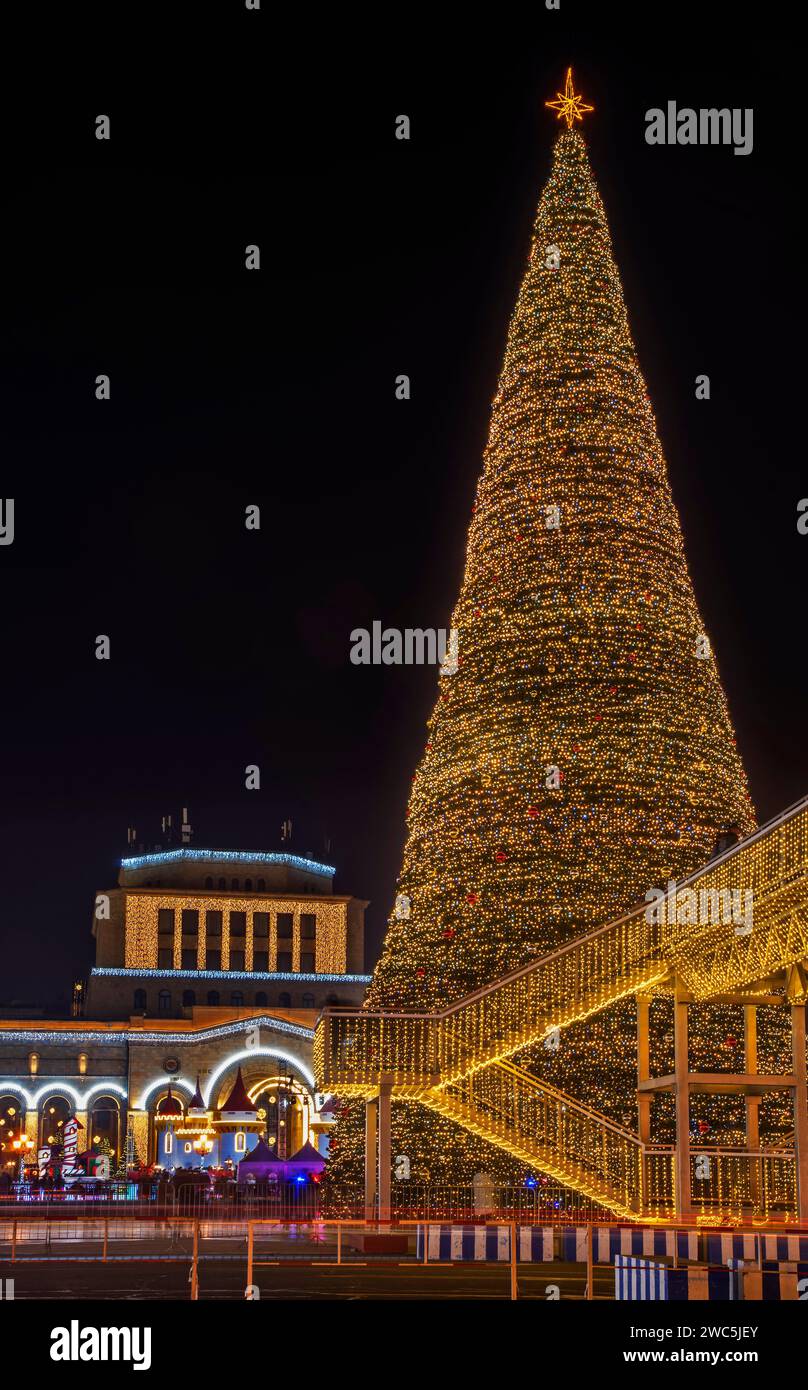 Fir-tree at Republic square in Yerevan. Armenia Stock Photo - Alamy