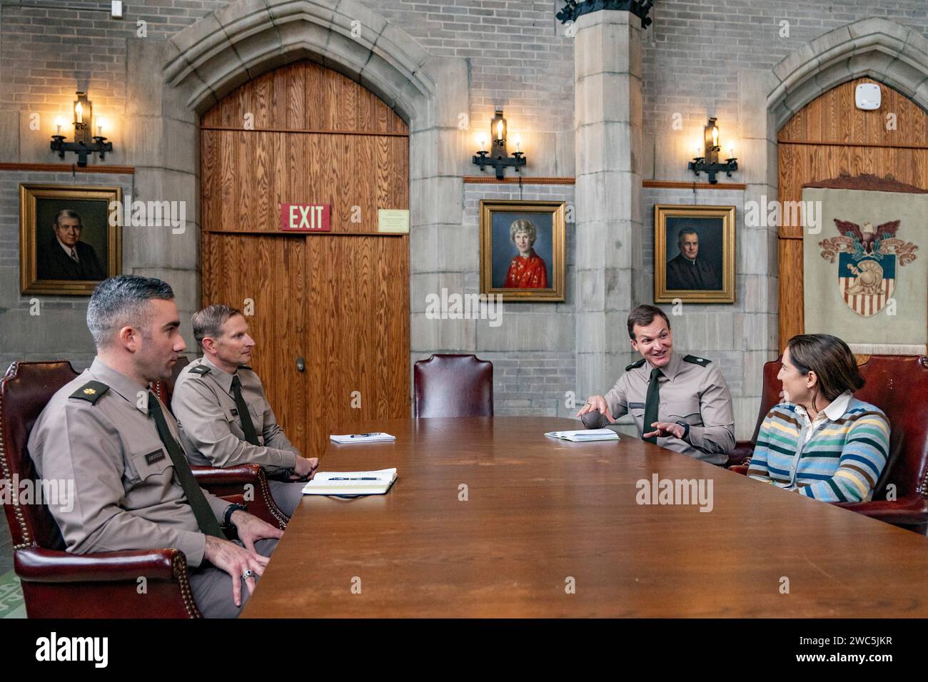 Officers and instructors participate in a roundtable discussion on how ...