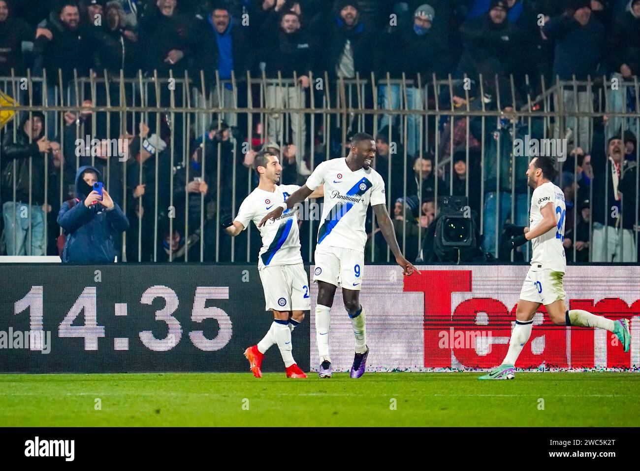 Monza, Italy. 13 Jan, 2024. Marcus Thuram goal celebrate, during AC ...