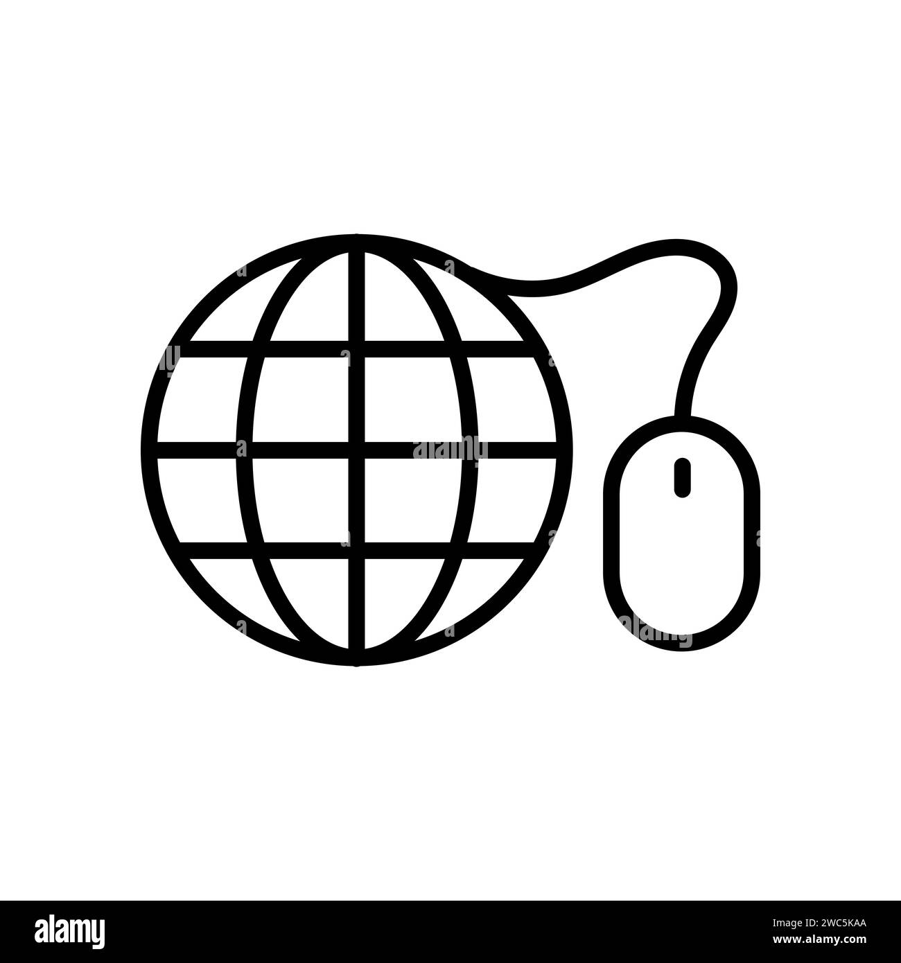 globe with mouse outline vector icon Stock Vector Image & Art - Alamy