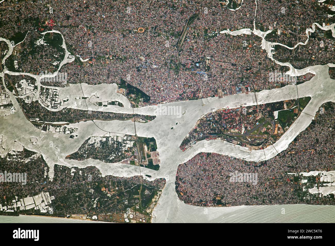 Aerial of Kochi, India in the state of Kerala on the Arabian Sea Stock ...