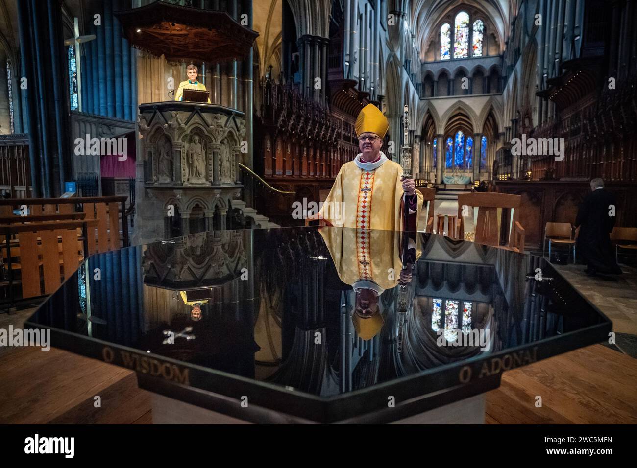 The Right Revd Stephen Lake, Bishop of Salisbury, consecrates the ...