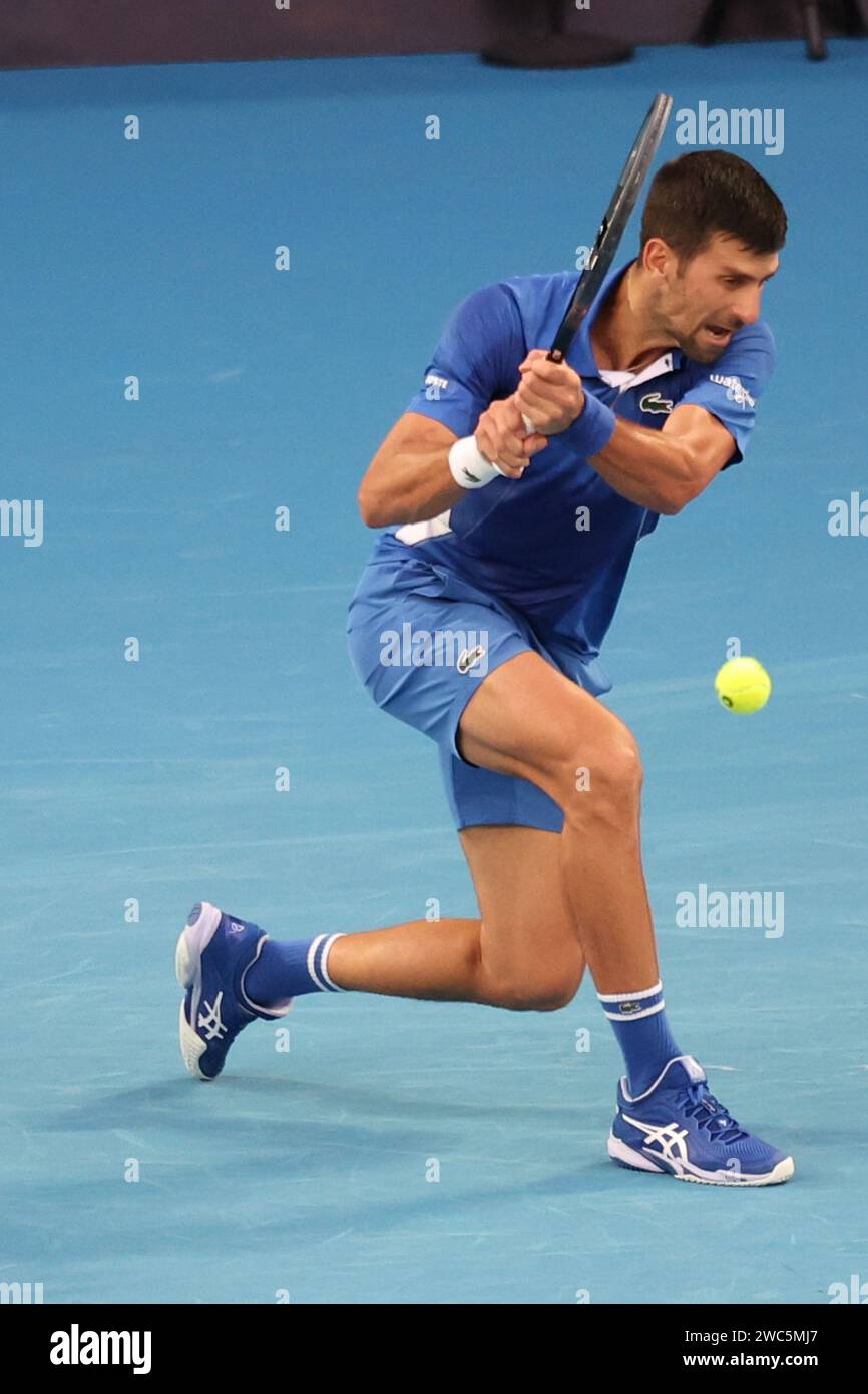 Melbourne, Victoria, Australia. 14th Jan, 2024. Novak Djokovic (SRB) In ...