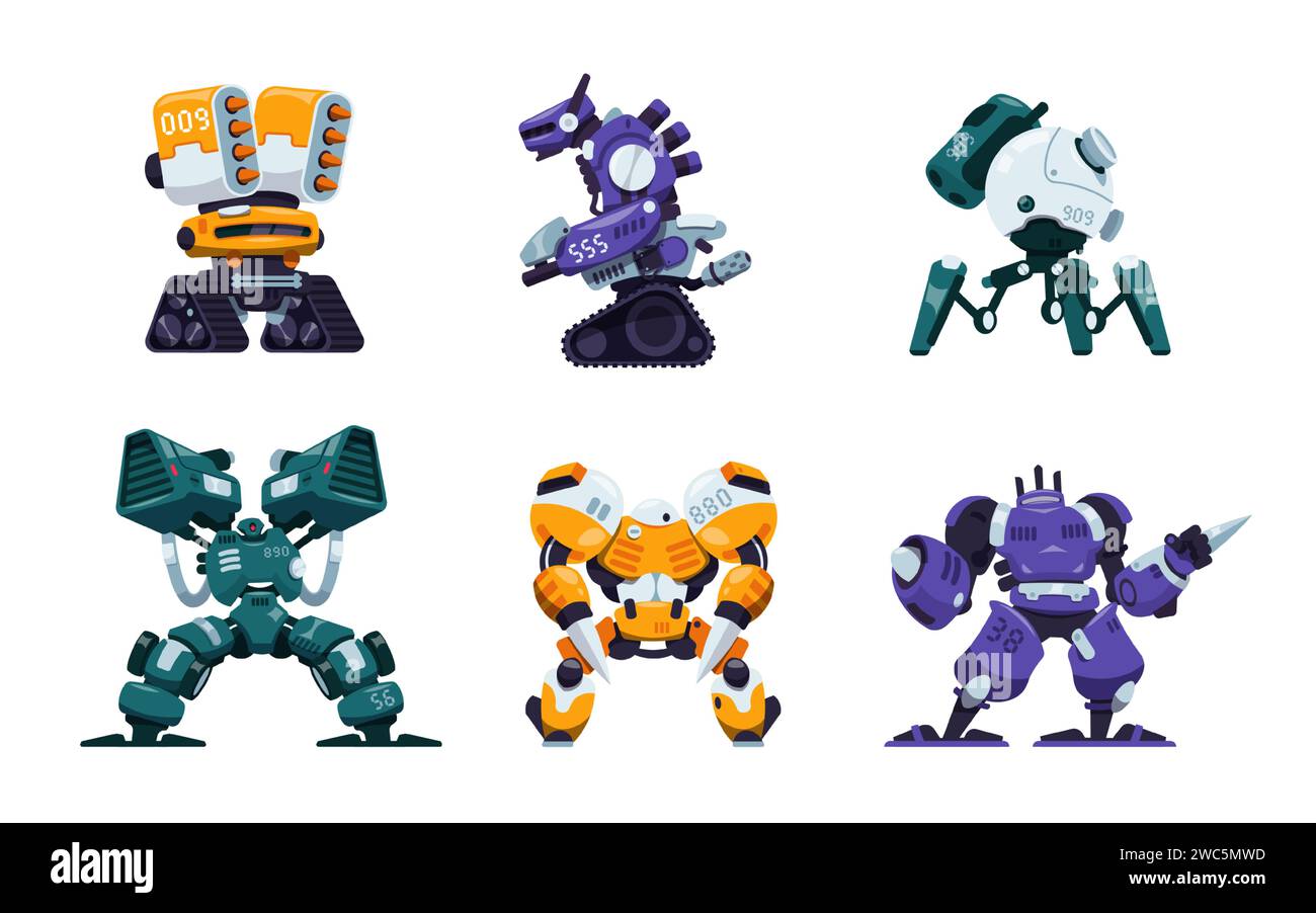 Armed military robot Stock Vector Images - Alamy