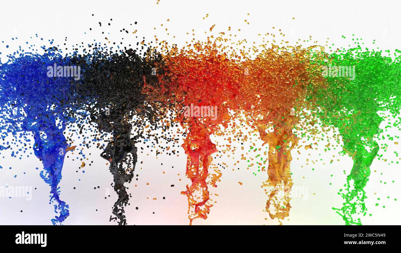 Sport color paint splash 3d render Stock Photo - Alamy