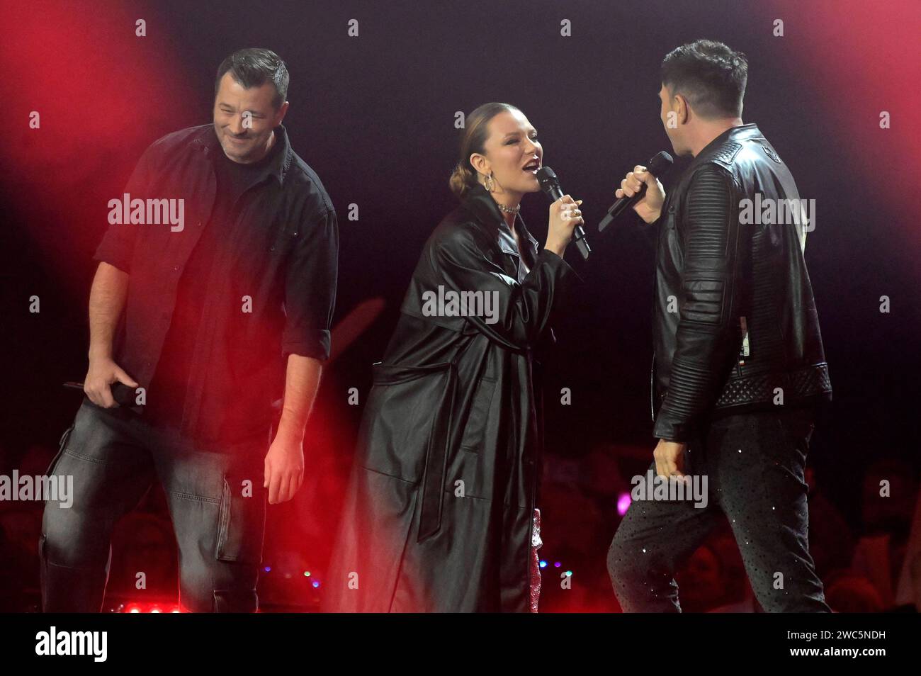 Achim Petry, Joelina Drews und Lucas Cordalis in der TV-Show ...