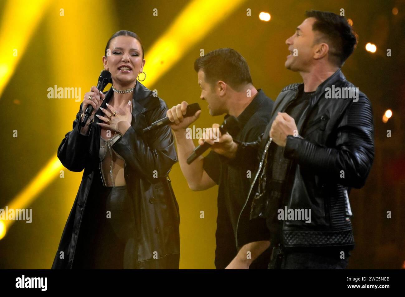 Joelina Drews, Achim Petry und Lucas Cordalis in der TV-Show ...