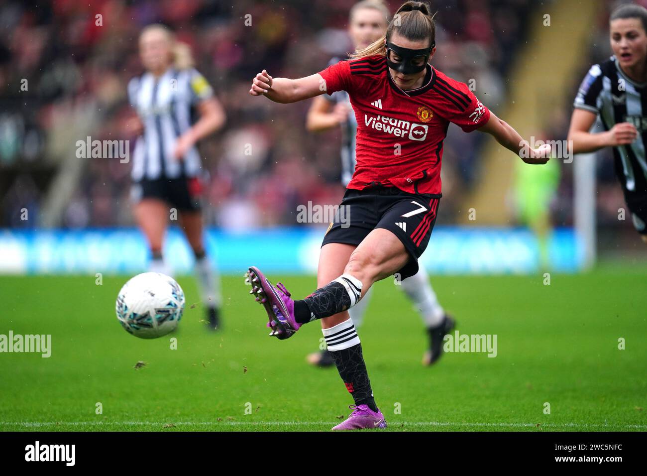 Manchester United's Ella Toone scores their side's first goal of the ...