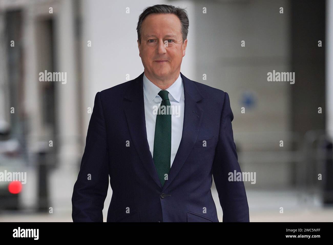 Foreign Secretary Lord David Cameron arrives at BBC Broadcasting House ...