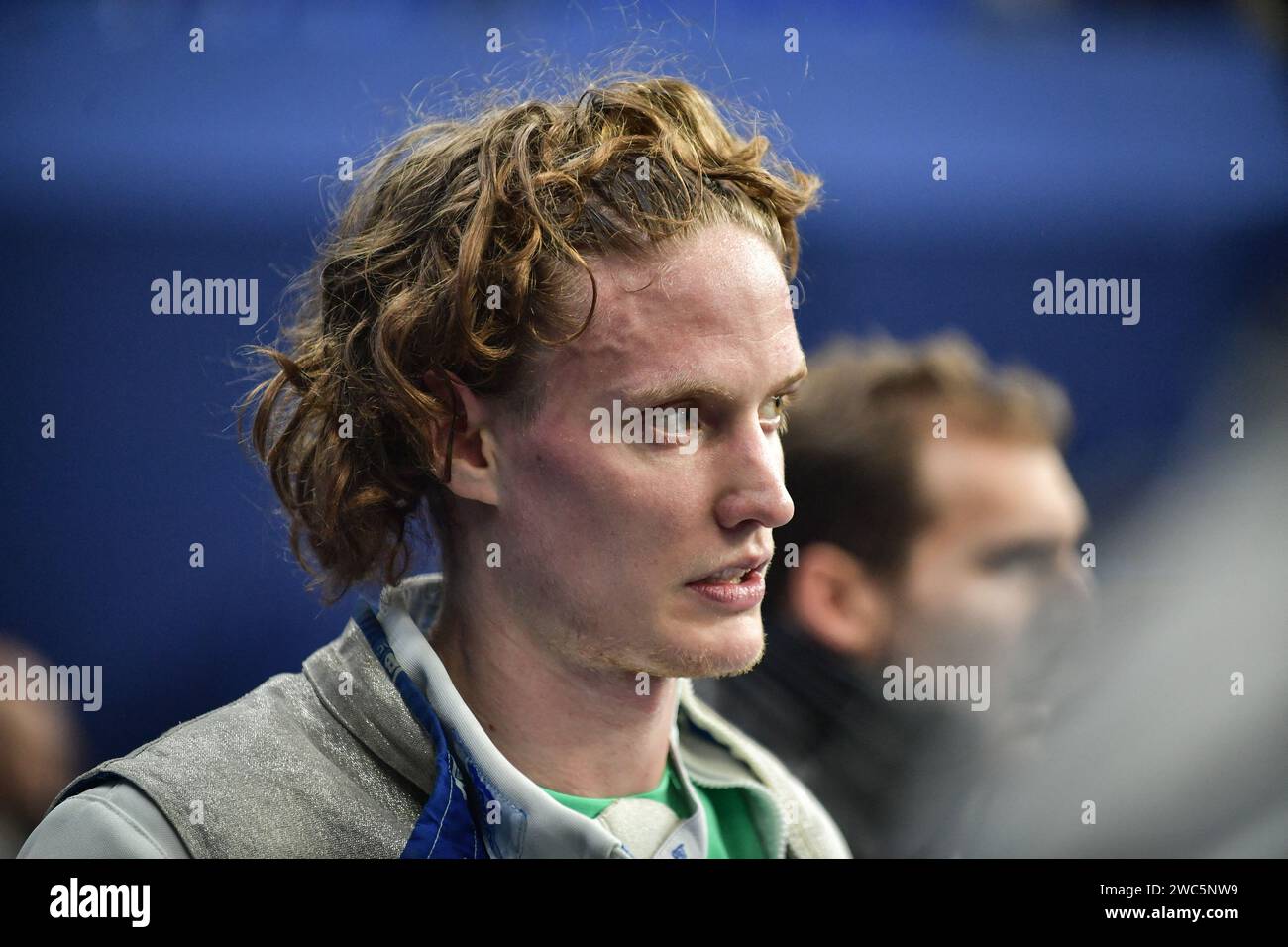Paris, France. 14th Jan, 2024. Hungary's foilist GERGELY TOTH look on ...