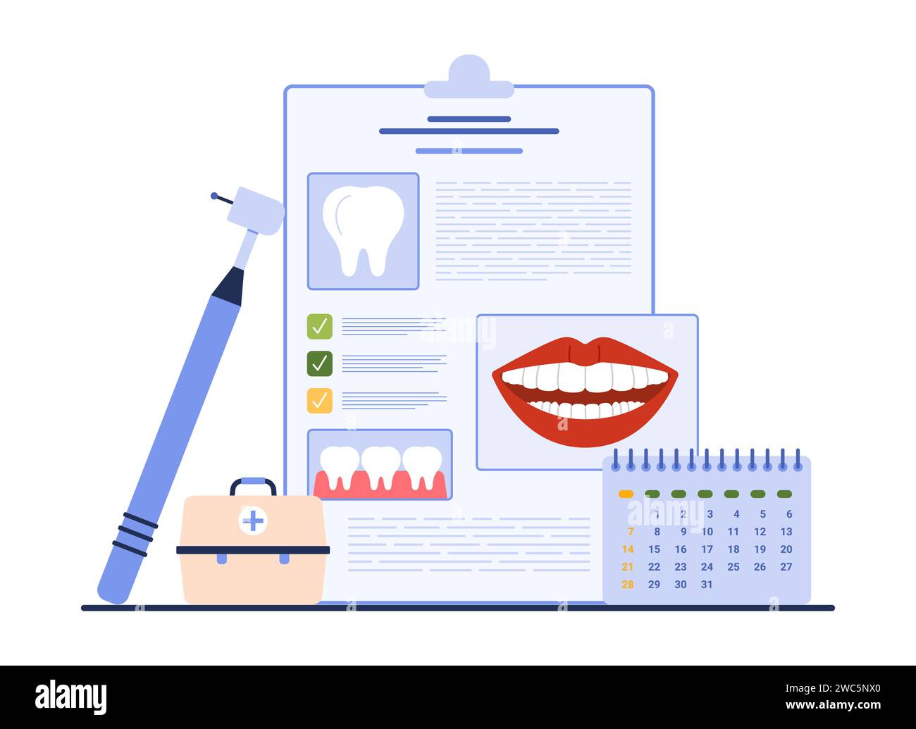Professional dental checkup planning. Calendar reminder to plan visit ...
