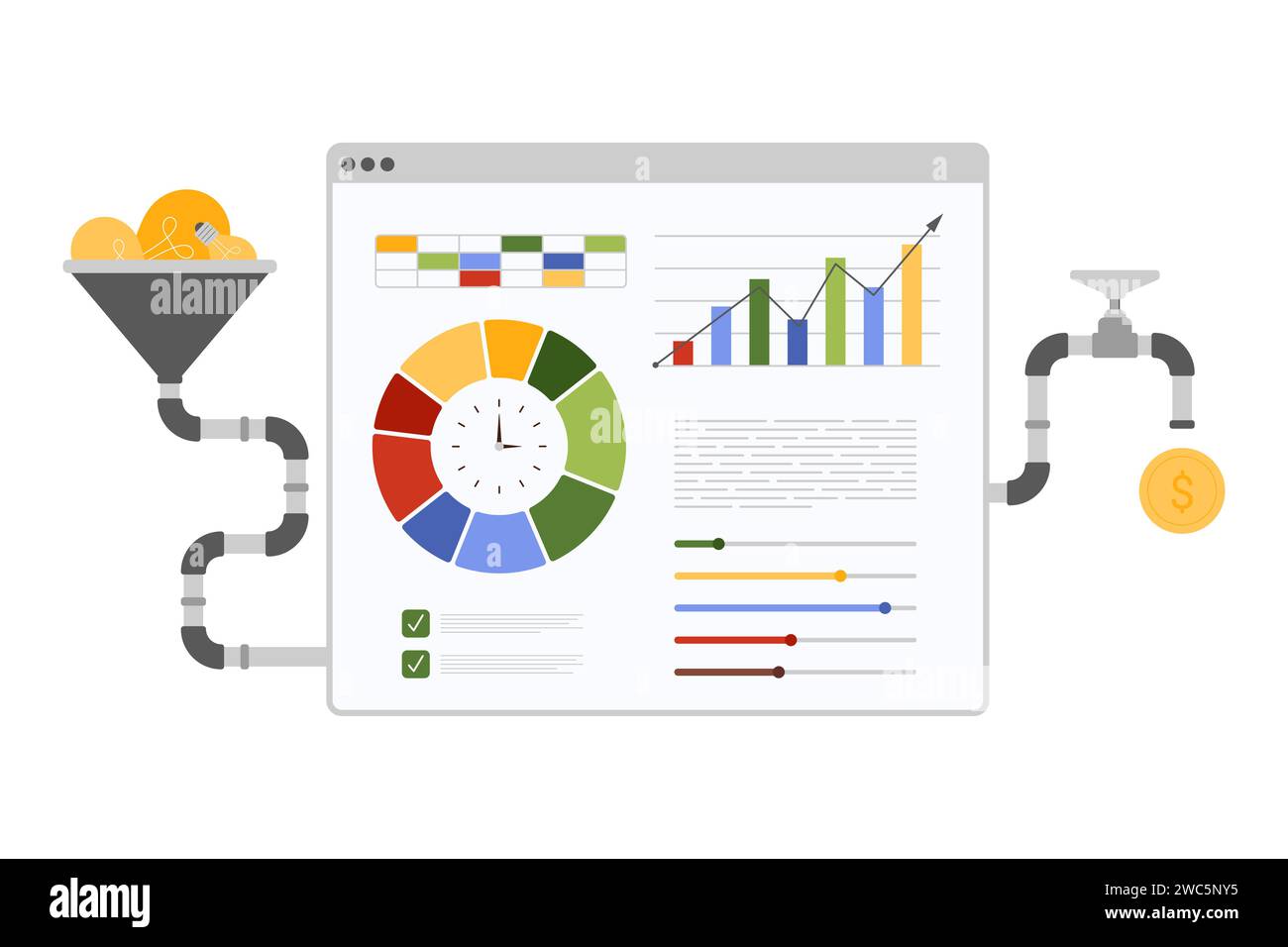 Convert creative ideas into money using analytics dashboard with charts ...