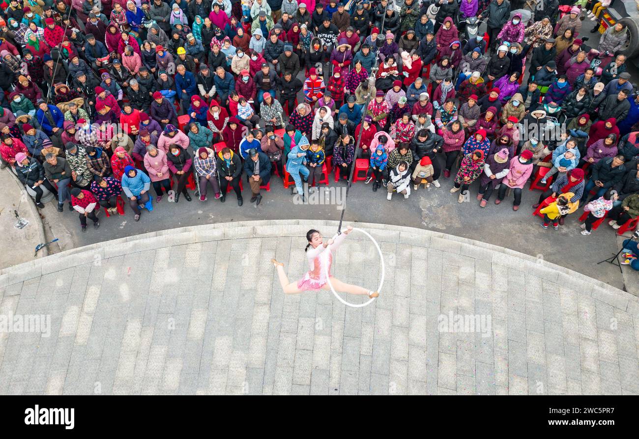 Beijing, China. 14th Jan, 2024. An aerial drone photo taken on Jan. 14 ...
