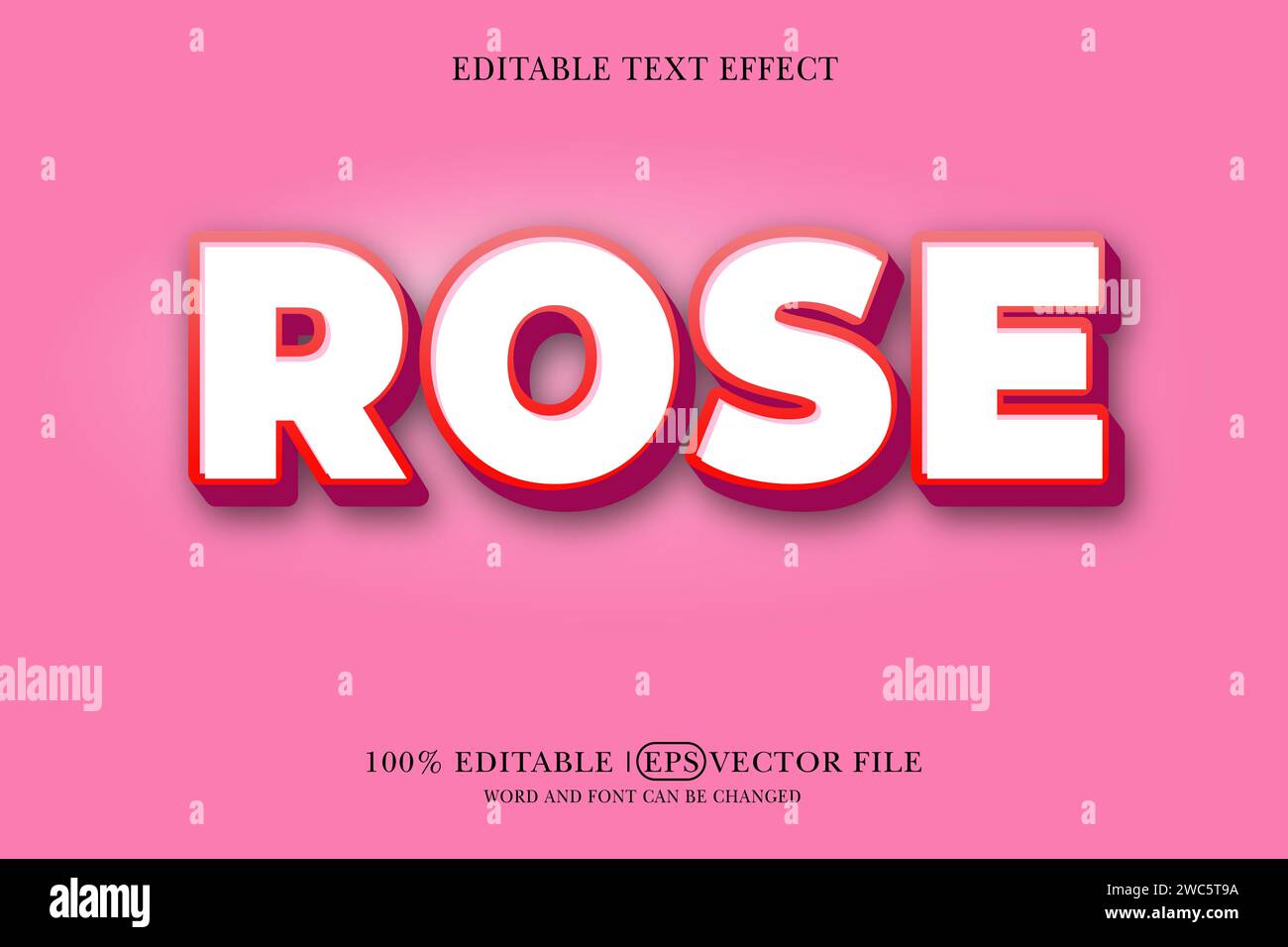 Rose title background Editable text effect, 3d text template Stock Vector Image & Art - Alamy