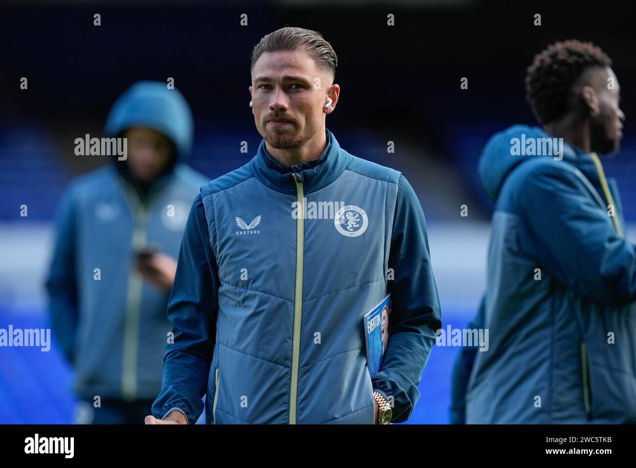 Matty Cash of Aston Villa arrives during the Premier League match ...