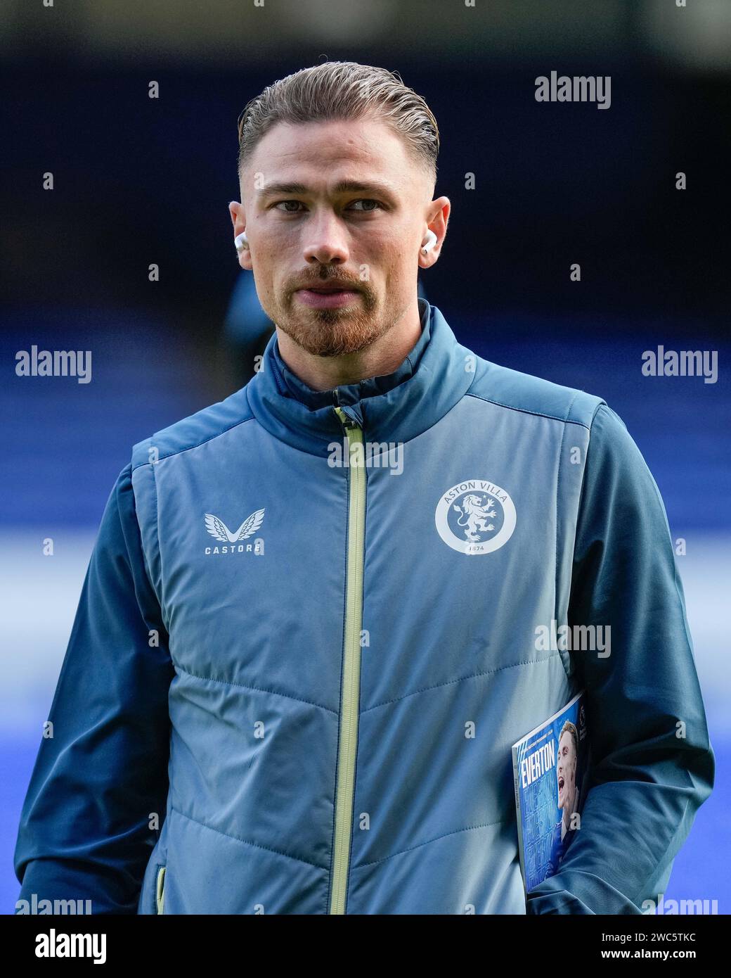 Matty Cash of Aston Villa arrives during the Premier League match ...