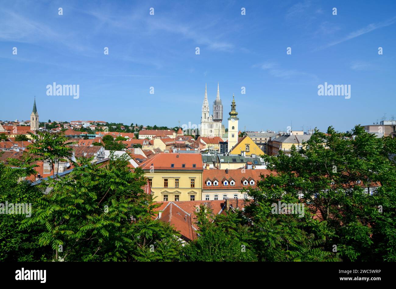 Zagreb, the capital of Croatia, panoramic view. Cityscape. Zagreb is ...