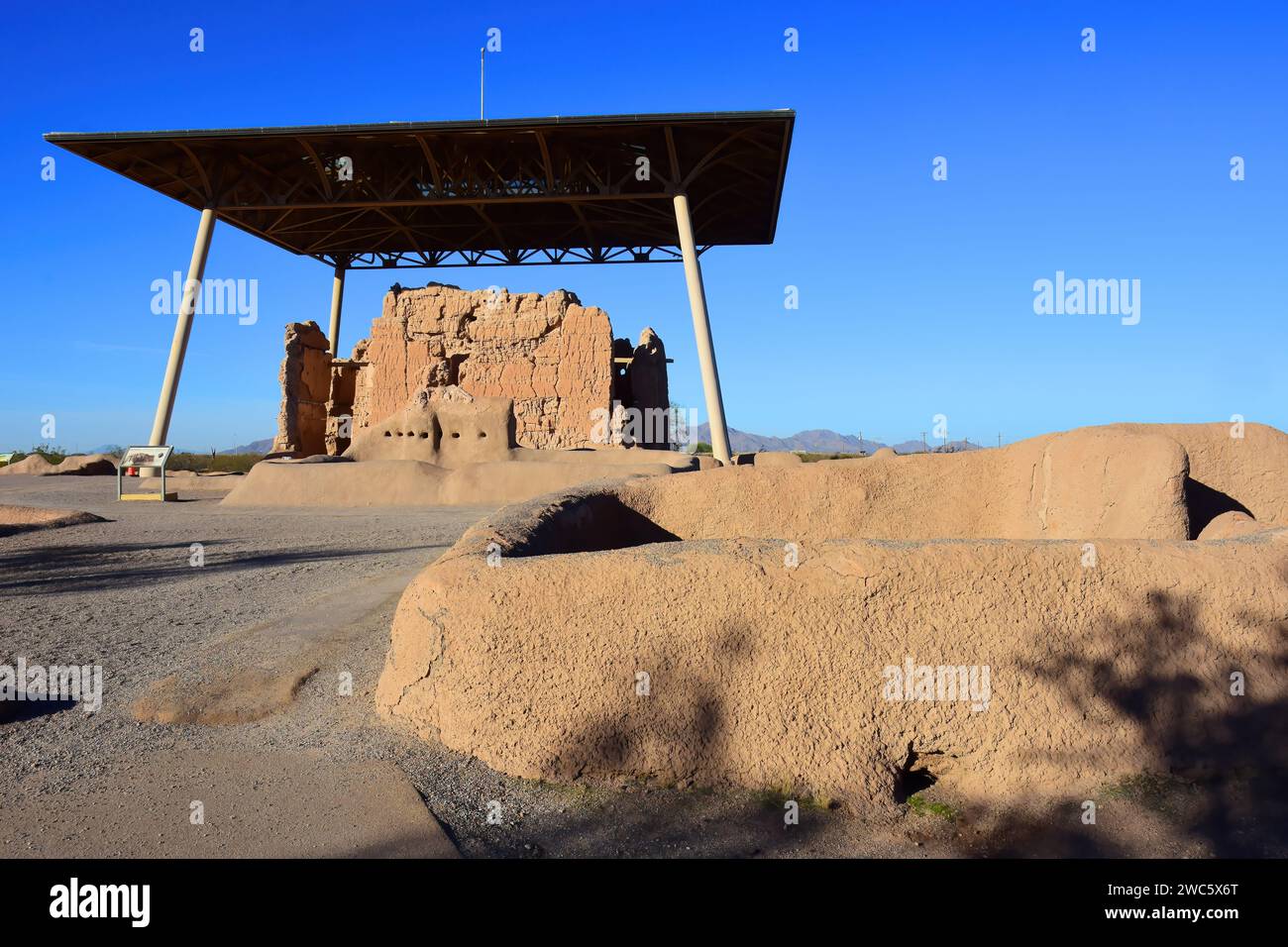 Ancient Casa Grande Ruins National Monument of the Pre-columbian ...