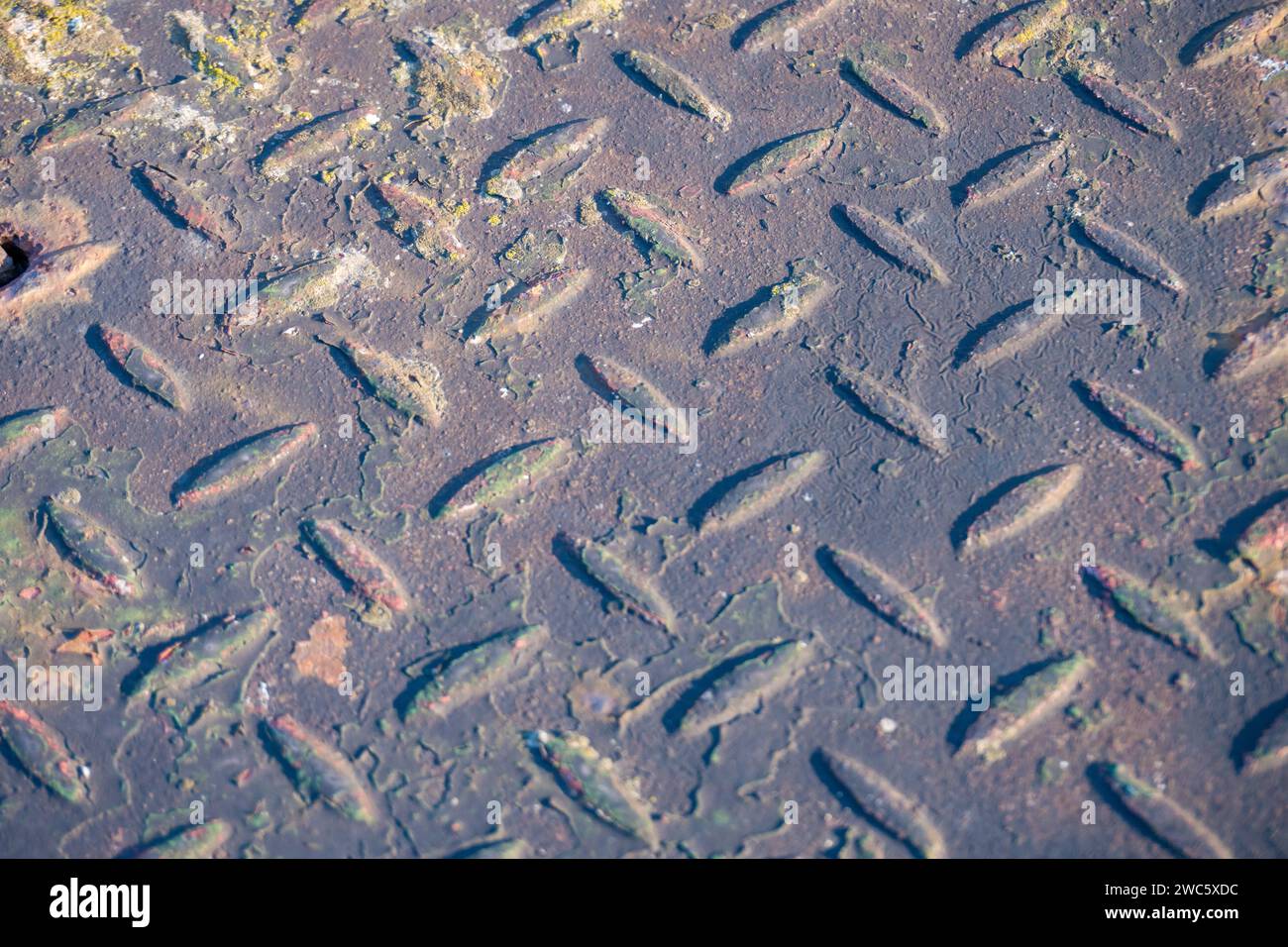 Texture of Metal cover for water, sewer manhole, gas, fire hydrant ...