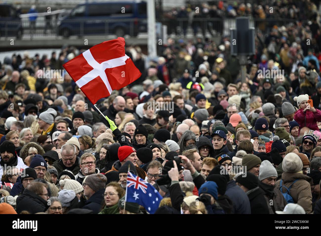 COPENHAGEN, DENMARK 20240114Spectators gather at the Christiansborg ...